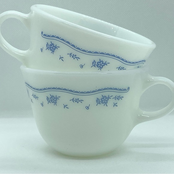 Pyrex | Dining | Set Of Two Pyrex Milk Glass Cups | Poshmark